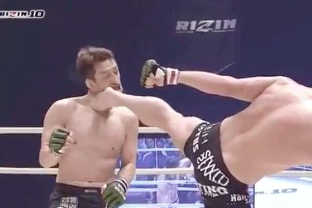 Watch: UFC Veteran Flips Opponent The Bird Following Monstrous Head Kick KO