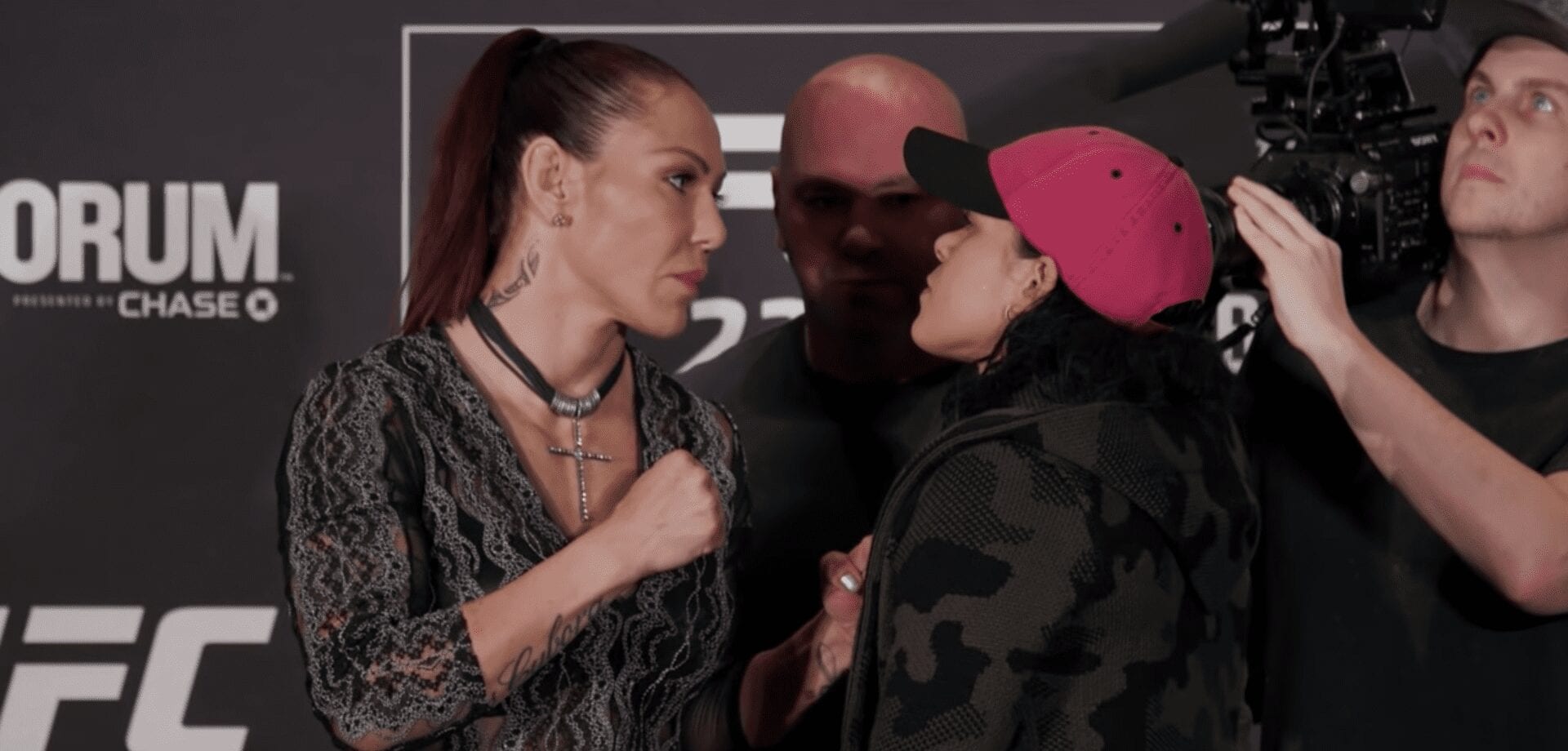Watch: Cyborg & Amanda Nunes Have Backstage Run-In Before UFC 232 Presser