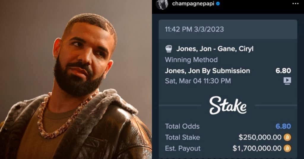 Drake Wins $1.7 Million Bet From Jon Jones' UFC 285 Submission Victory