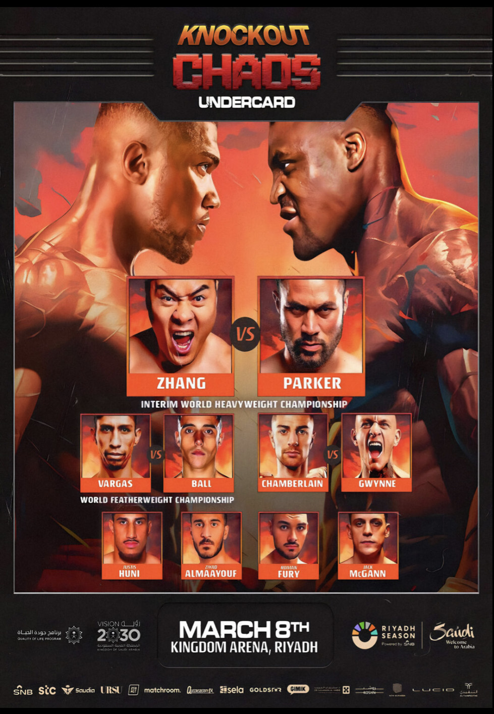 Anthony Joshua Vs. Francis Ngannou - Knockout Chaos: Fight Card ...