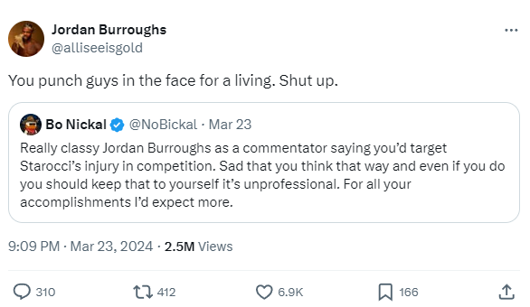 UFC 300's Bo Nickal Dubs Olympic Gold Medalist Jordan Burroughs A ...