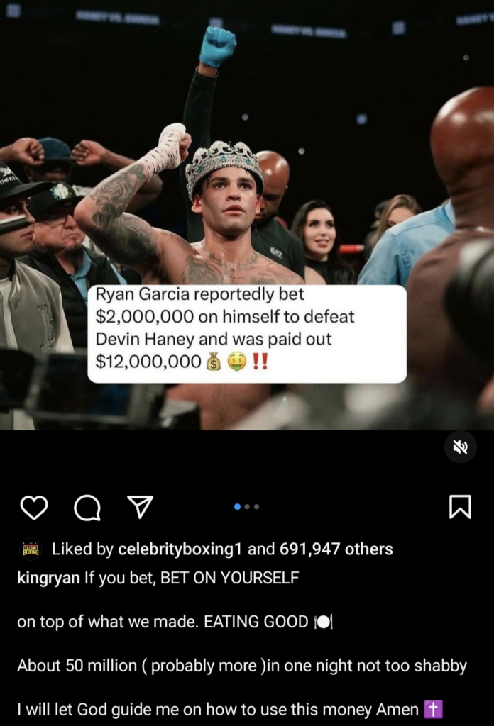 Ryan Garcia Banks $12 Million After Betting On Himself To Beat Devin Haney Ryan Garcia Banks $12 Million After Betting On Himself To Beat Devin Haney