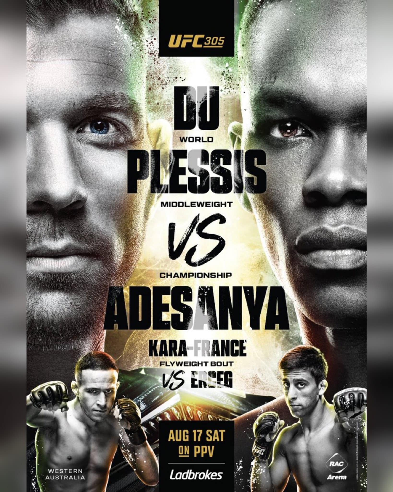 UFC 305: Dricus Du Plessis Vs. Israel Adesanya - Fight Card, Betting ...
