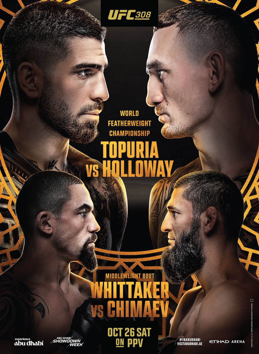 UFC 308: Ilia Topuria Vs. Max Holloway: - Fight Card, Betting Odds ...