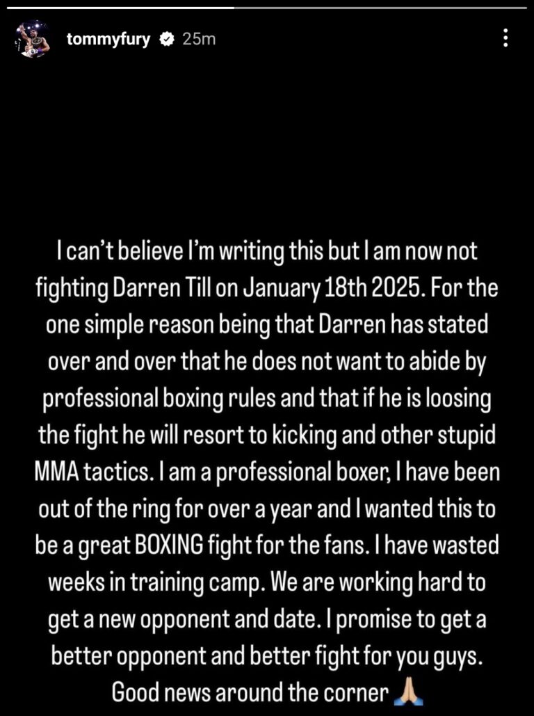 Tommy Fury Vs. Darren Till Canceled - The Fallout