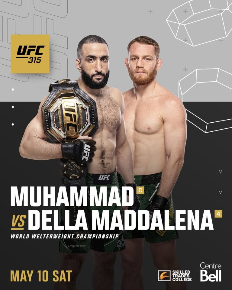 UFC 315: Belal Muhammad Vs. Jack Della Maddalena: – Fight Card, Betting ...